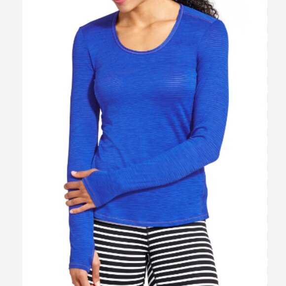 Athleta | Tops | Athleta Blue Long Sleeves T Shirt | Poshmark